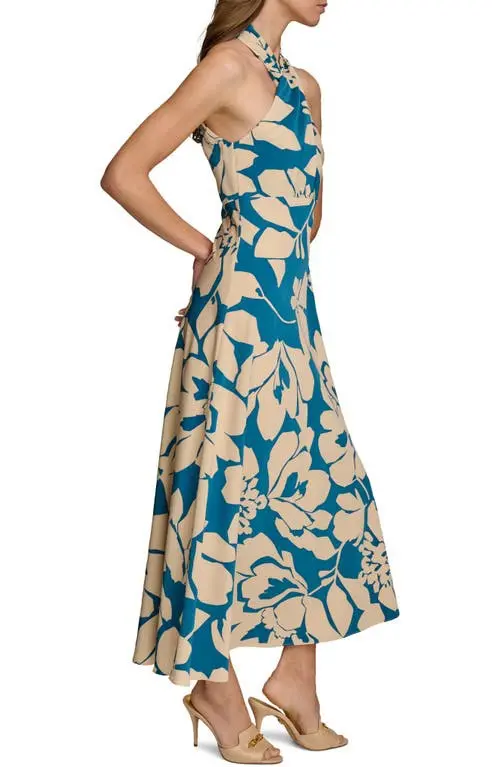 Donna Karan New York Print Halter Maxi Dress