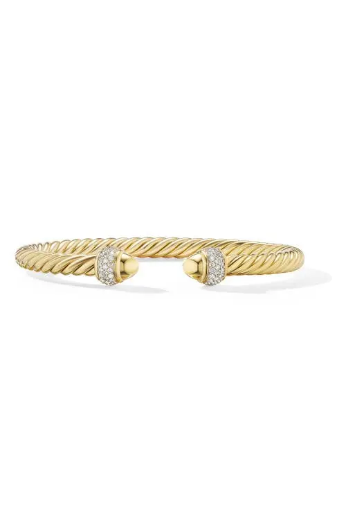 David Yurman Cable Bracelet With Diamonds - 18k Yellow Gold