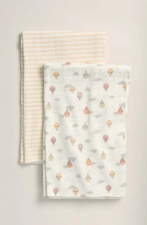 Nordstrom 2-pack Assorted Muslin Swaddles - Hot Air Balloon Stripe Pack