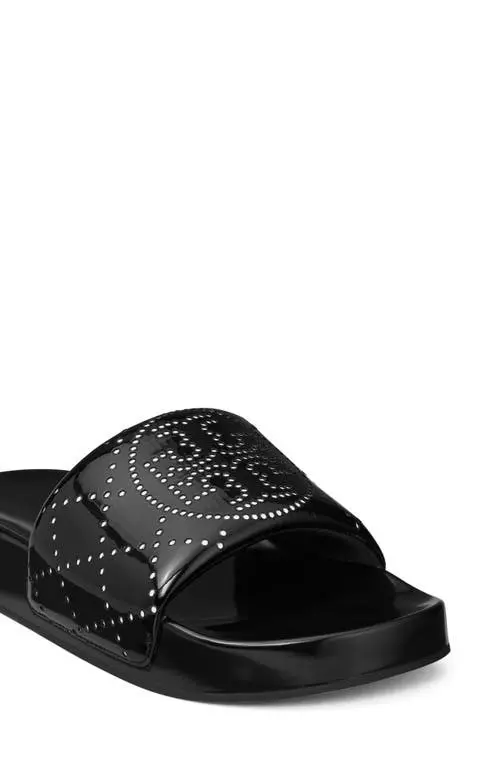 Tory Burch Double T Pool Slide Sandal - Nero / Nero