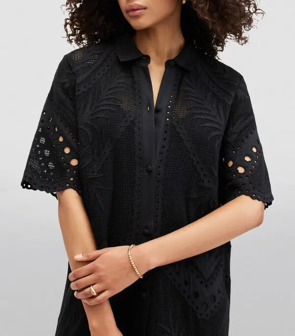 meria broderie midi dress Allsaints Broderie Meria Midi Dress In Black - 31% Off