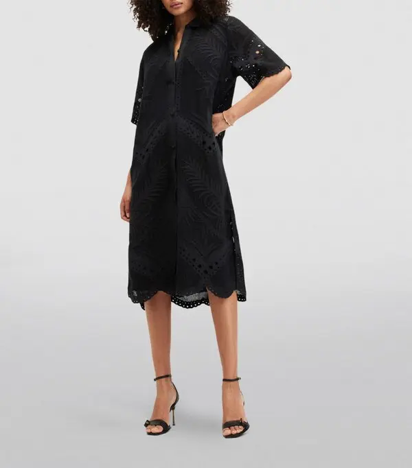 meria broderie midi dress Allsaints Broderie Meria Midi Dress In Black - 31% Off