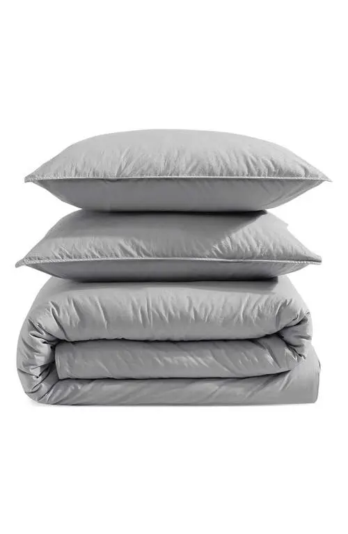 Calvin Klein Washed Percale Comforter & Shams Set - Grey