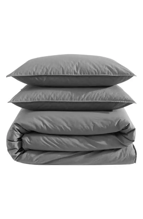Calvin Klein Washed Percale Comforter & Shams Set - Grey