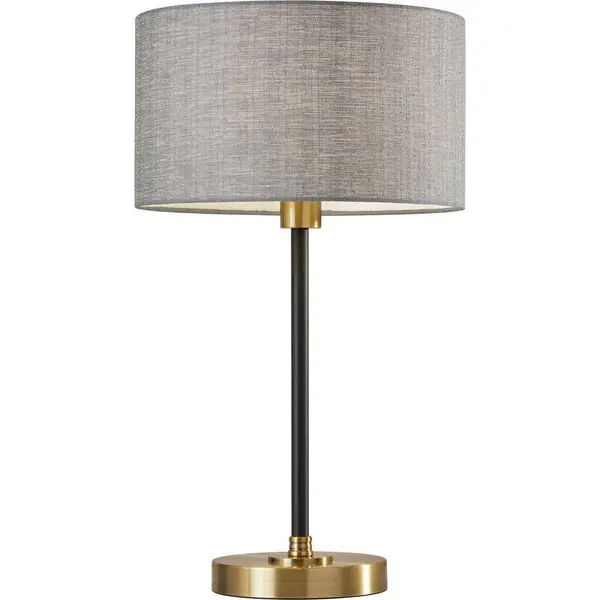 ADESSO Bergen Table Lamp - Black/ Antique Brass