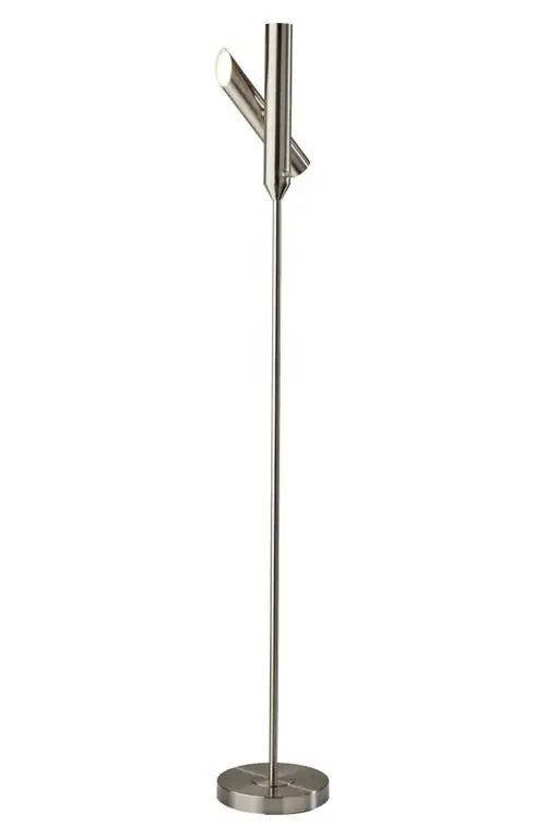 ADESSO Vega Led Torchiere Floor Lamp - Brushed Steel