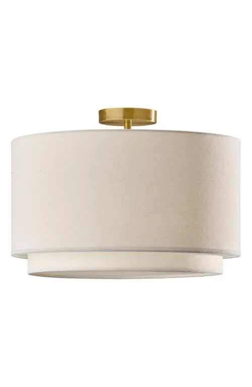 ADESSO Finley Flush Mount Ceiling Light Fixture - Antique Brass