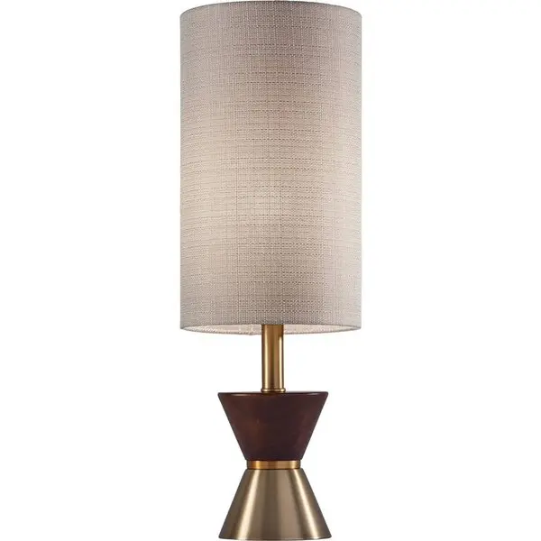 ADESSO Carmen Table Lamp - Antique Brass/ Walnut Wood