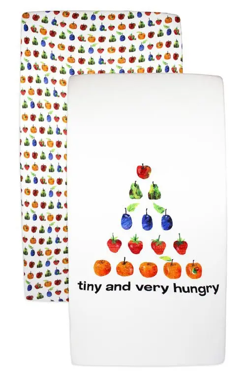 L'OVEDBABY X 'the Caterpillar™ Assorted 2-pack Fitted Organic Cotton Crib Sheets - Very Hungry