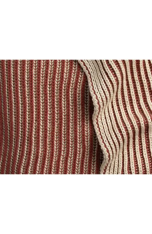 PARACHUTE Two-tone Organic Cotton Ribbed Throw Blanket - Canyon And Natural