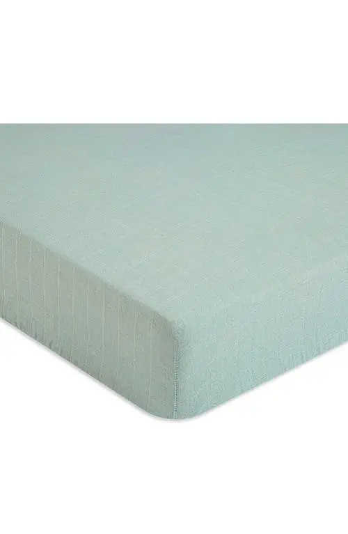 CRANE BABY Cotton Muslin Fitted Crib Sheet - Green