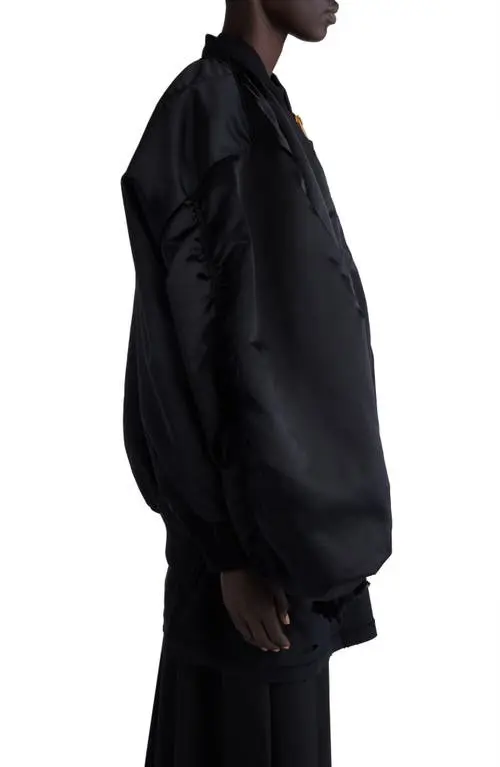 Balenciaga Double Sleeve Bomber Jacket In Black 82% Off