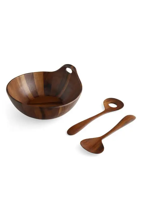NAMBE Portables Wood Salad Bowl Set - Brown