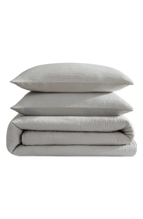 Calvin Klein Textured Cotton Duvet & Shams Set - Grey