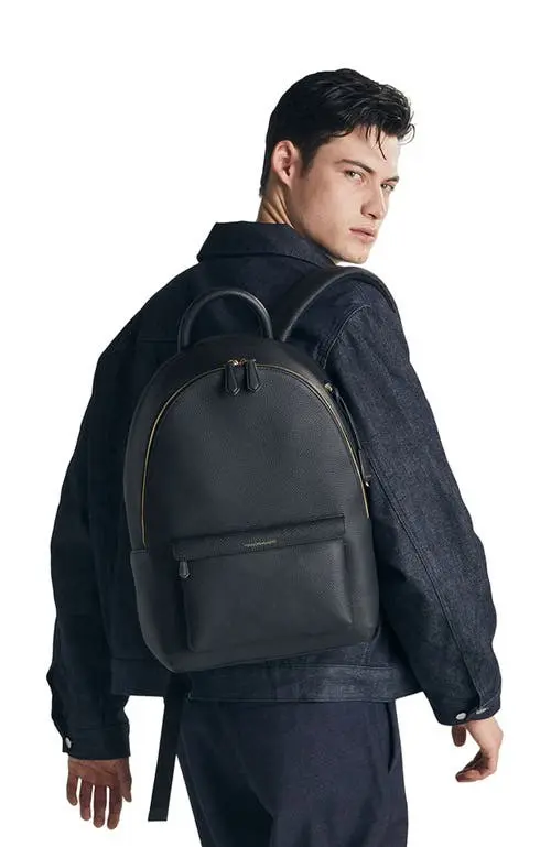MAISON DE SABRE Leather Backpack - Black Caviar