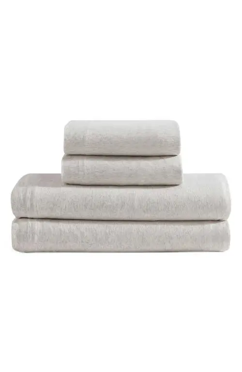 Calvin Klein Mélange Cotton Blend Jersey Sheet Set - White