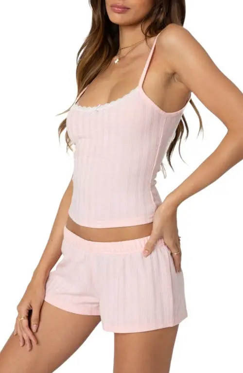 EDIKTED Irene Pointelle Camisole - Pink