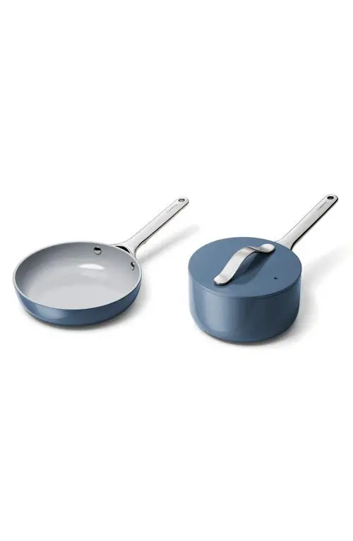 CARAWAY Nonstick Ceramic Mini Fry Pan & Sauce Pan Set - Navy