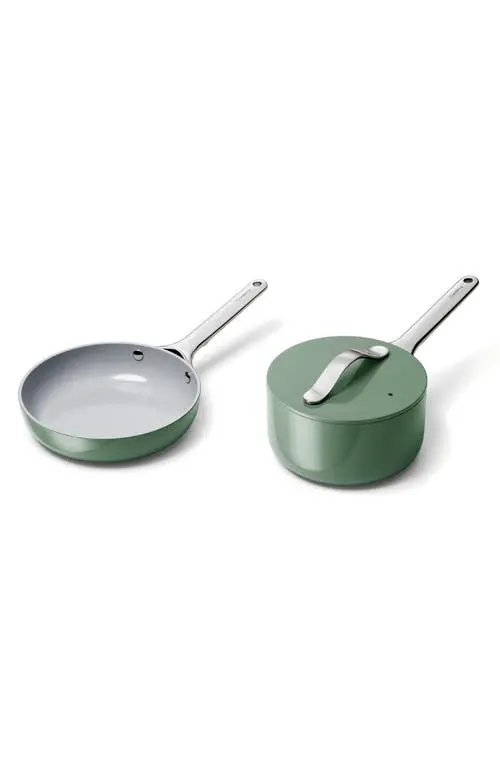 CARAWAY Nonstick Ceramic Mini Fry Pan & Sauce Pan Set - Sage