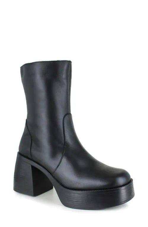 CANDIE'S Birgit Platform Bootie - Black Leather