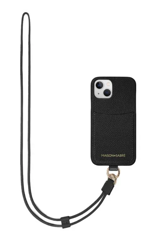 MAISON DE SABRE Sling Phone Case - Black Caviar