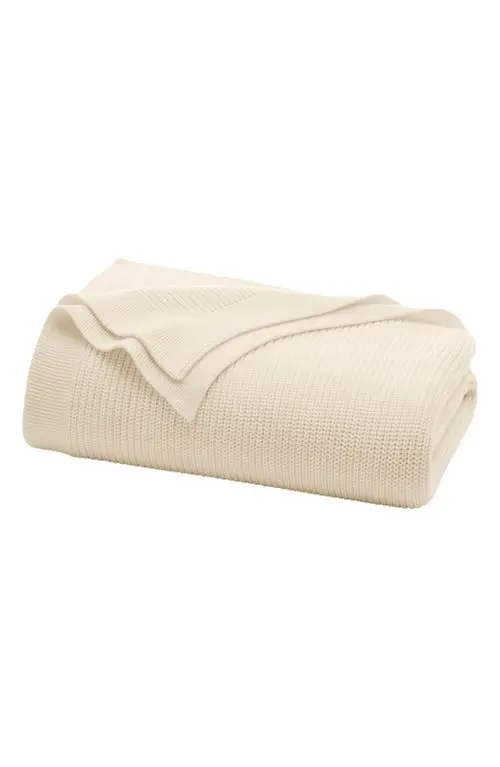 BOLL & BRANCH Organic Cotton Shaker Stitch Throw Blanket - Natural