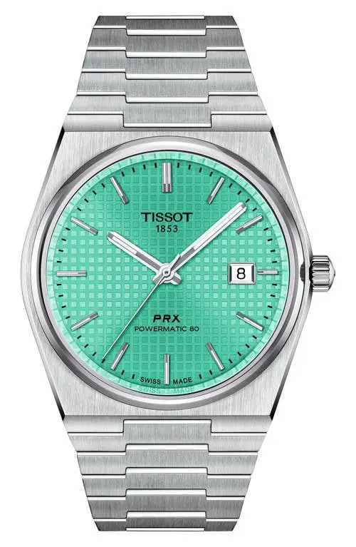 TISSOT Prx Auto Powermatic 80 Bracelet Watch, 40mm - Silver/light Green