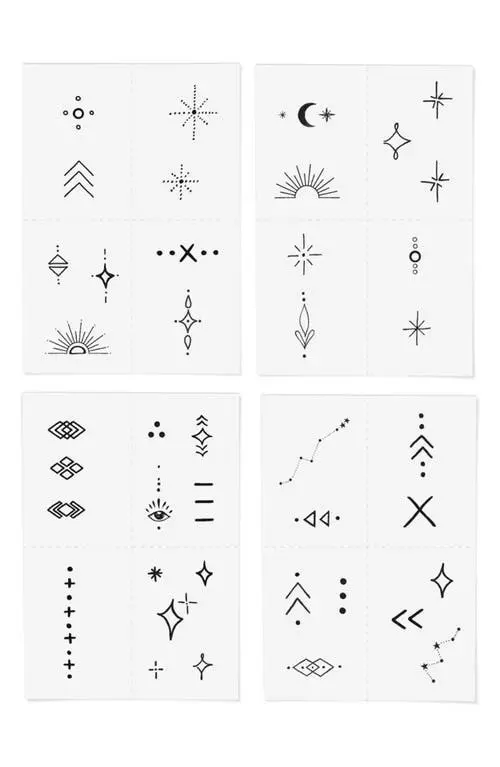 INKED BY DANI Celestial Temporary Tattoos - Black
