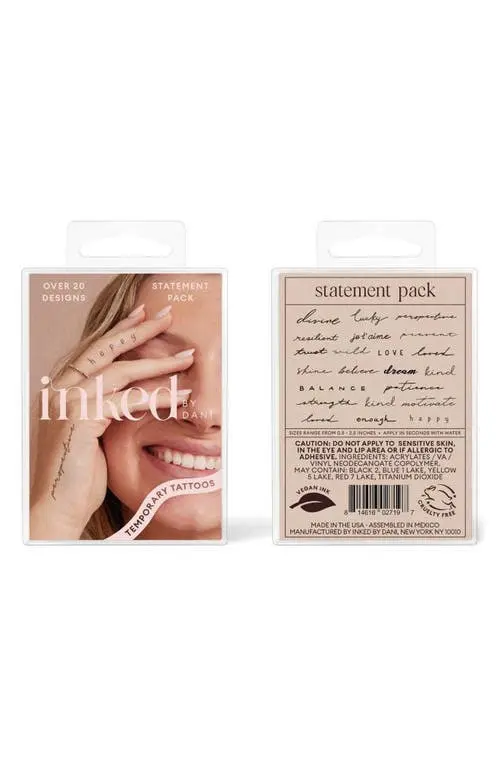 INKED BY DANI Statement Temporary Tattoos - Black