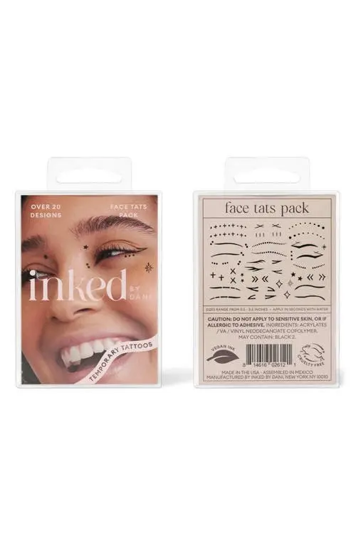 INKED BY DANI Face Tats Temporary Tattoos - Black