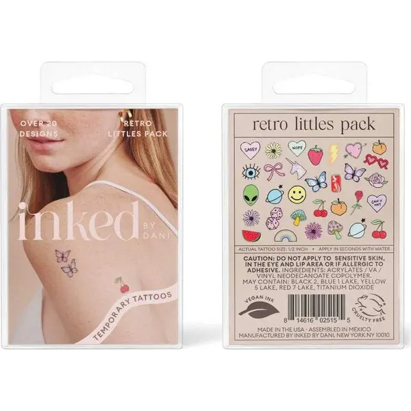 INKED BY DANI Retro Little Temporary Tattoos - Multi