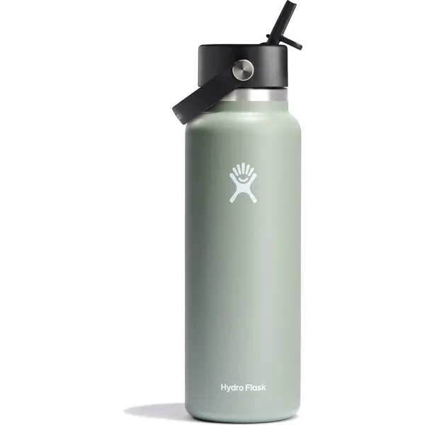HYDRO FLASK 40-ounce Wide Mouth Flex Straw Cap Water Bottle - Agave