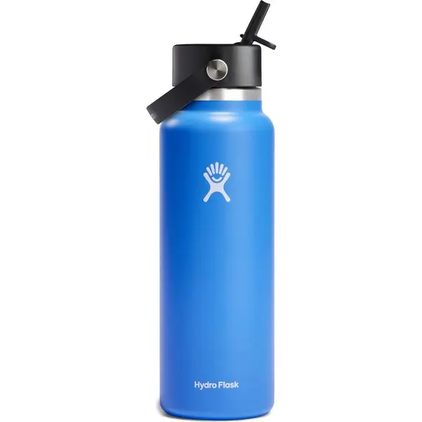 HYDRO FLASK 40-ounce Wide Mouth Flex Straw Cap Water Bottle - Cascade