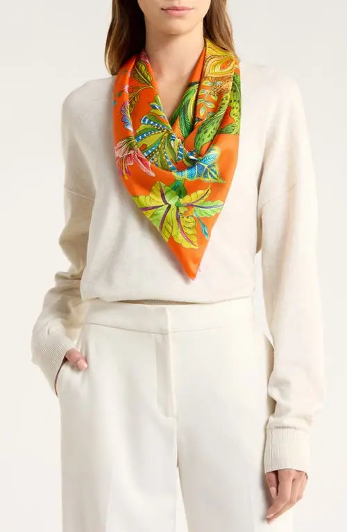 Echo Sunkissed Silk Square Scarf - Tangerine