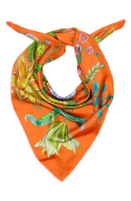 Echo Sunkissed Silk Square Scarf - Tangerine