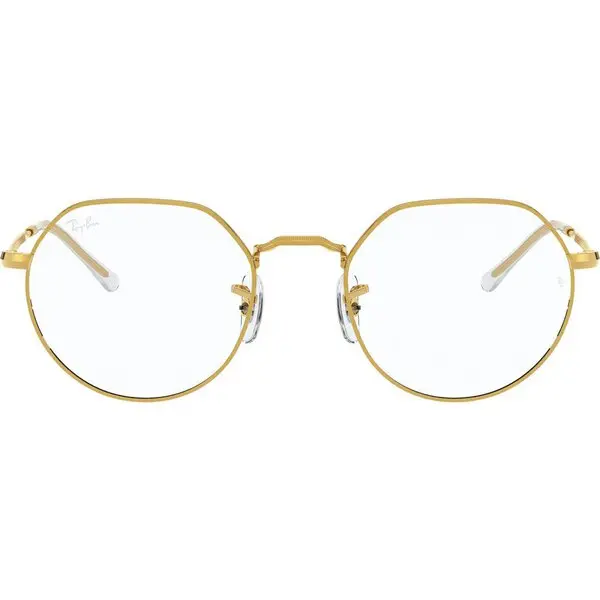 Ray-ban Jack 49mm Hexagonal Optical Glasses - Shiny Gold