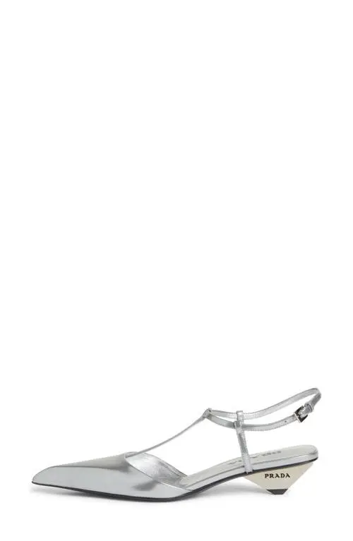 Prada Modellerie Pointed Toe Kitten Heel Pump