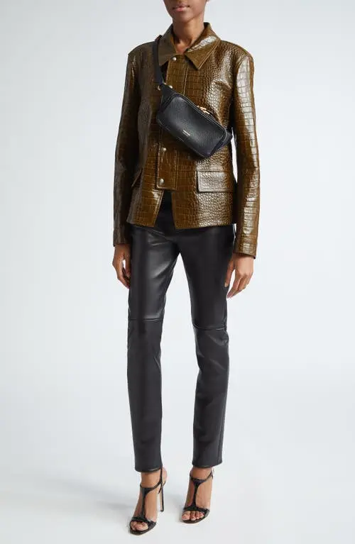 TOM FORD Croc-embossed Lambskin Leather Jacket