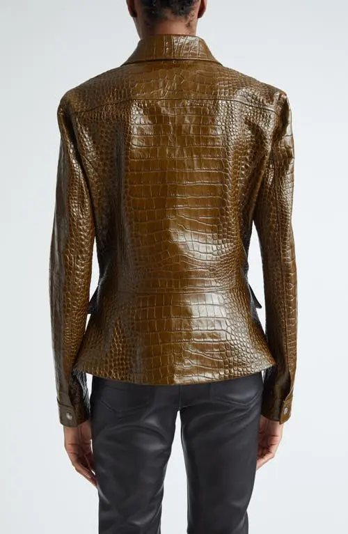TOM FORD Croc-embossed Lambskin Leather Jacket