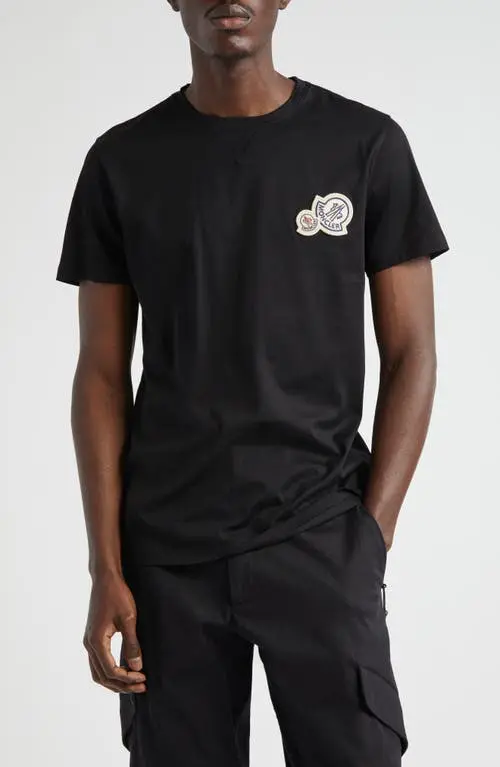 Moncler Logo Cotton T-shirt - Black
