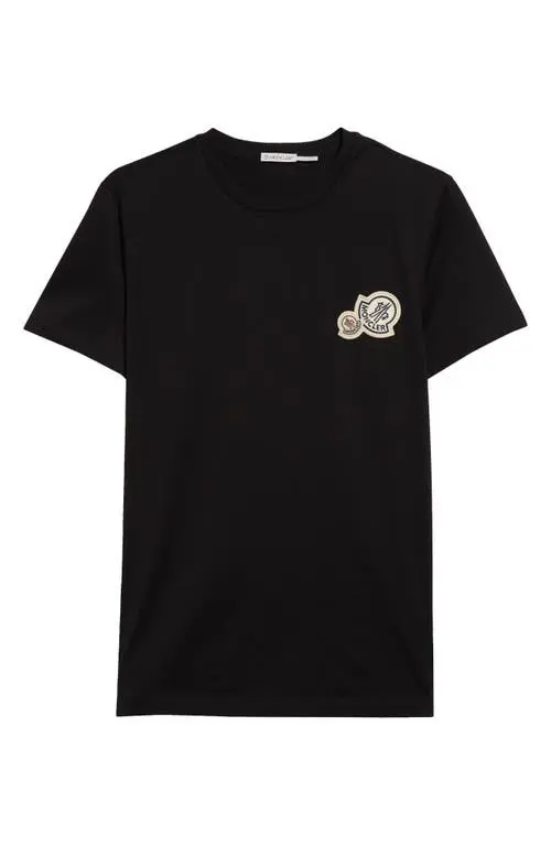 Moncler Logo Cotton T-shirt - Black