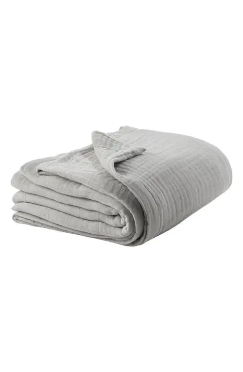 BEARABY Organic Cotton Muslin Cocoon Throw Blanket - Moonstone Grey