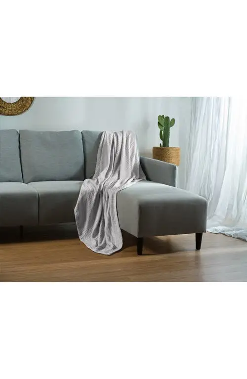 BEARABY Organic Cotton Muslin Cocoon Throw Blanket - Moonstone Grey