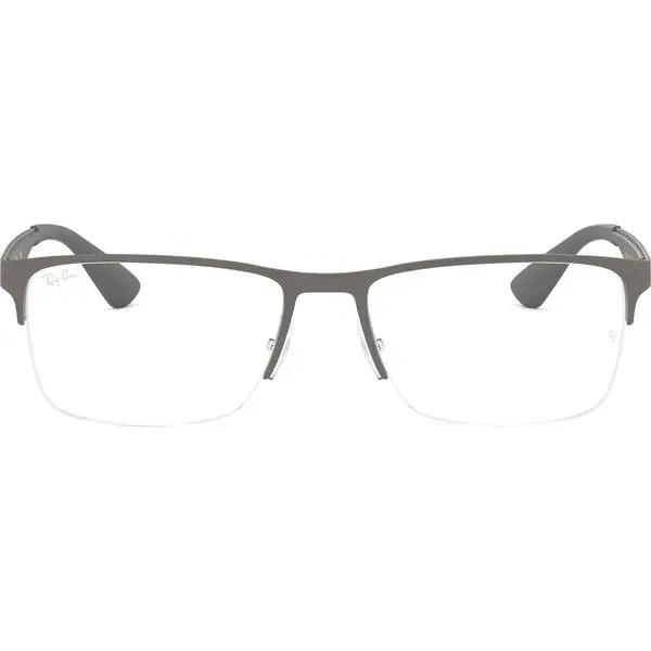 Ray-ban 56mm Rectangle Optical Glasses - Matte Gunmetal