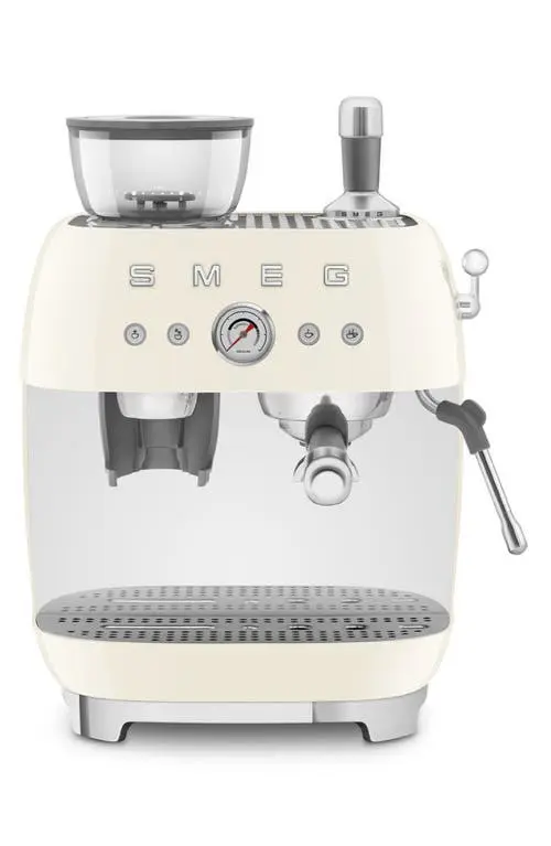 SMEG Espresso Machine With Coffee Grinder - Cream