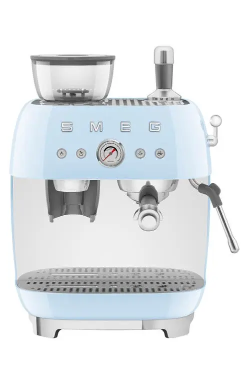 SMEG Espresso Machine With Coffee Grinder - Pastel Blue