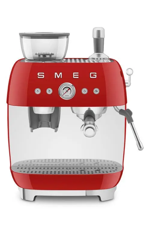 SMEG Espresso Machine With Coffee Grinder - Red