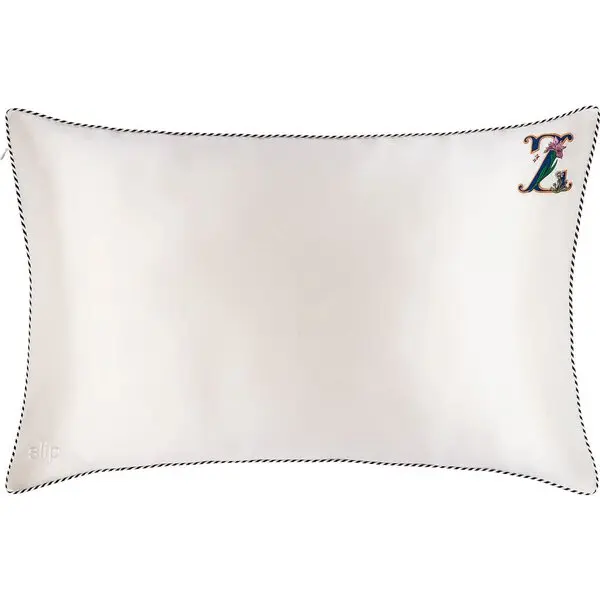 Slip Embroidered Pure Silk Queen Pillowcase - Y