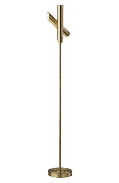 ADESSO Vega Led Torchiere Floor Lamp - Antique Brass