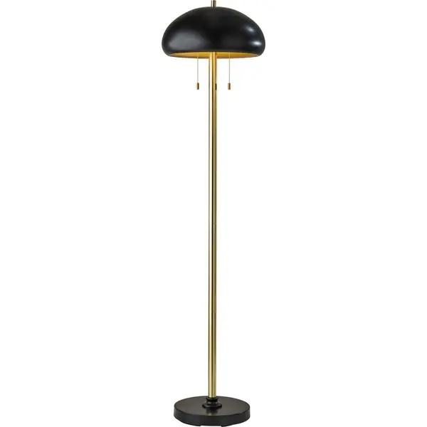ADESSO Cap Floor Lamp - Black Antique Brass